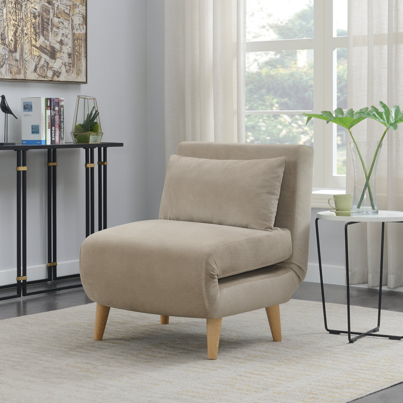 George Oliver Lilian 67.99Cm Wide Velvet Convertible Chair Reviews Wayfair Canada